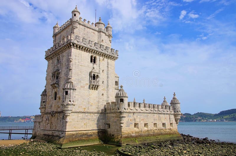 Castelo De Belem Em Lisboa Detalhes Portugal Imagem de Stock - Imagem ...