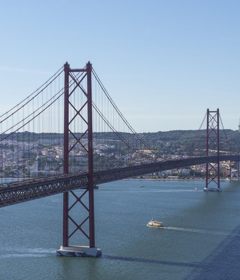 Lisbon. April 25th Bridge in the City of Lisbon. Stock Image - Image of ...