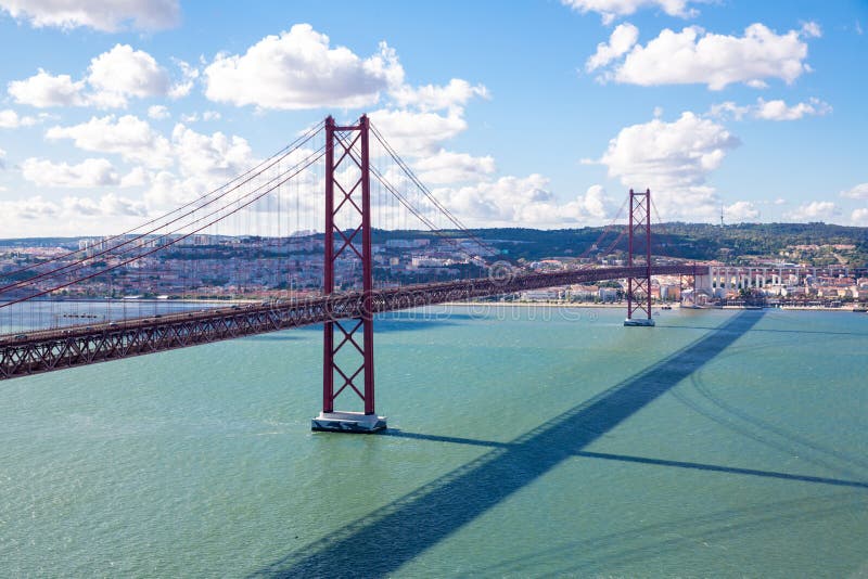 Lisbon Bridge with Cityscape Stock Photo - Image of tagus, ponte: 42077696