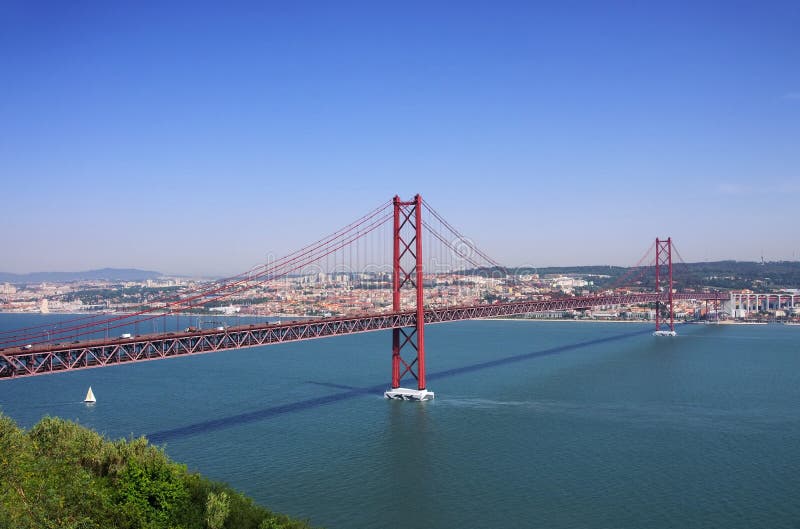 Lisbon bridge stock photo. Image of portugal, sailing - 35757926