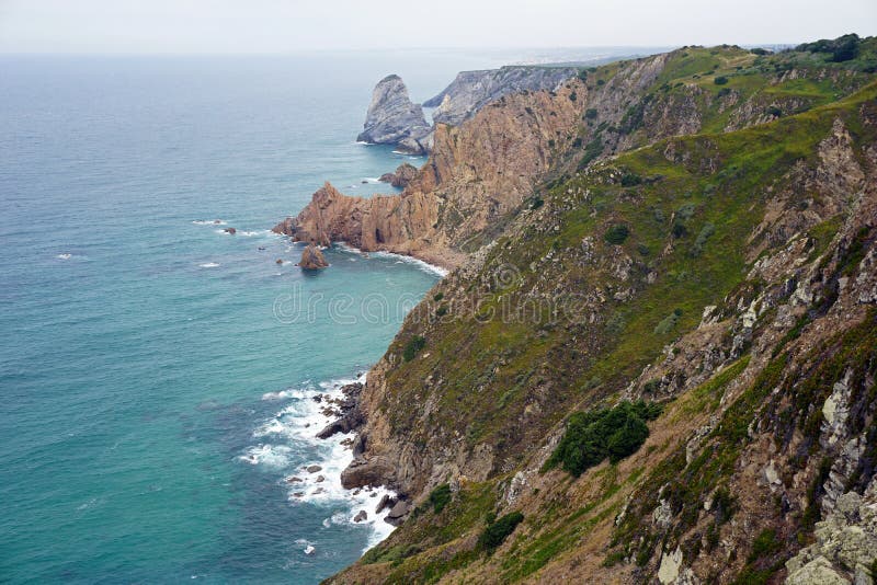 Portugal, Lisbon, Cascais, Cabo Da Roca Stock Photo - Image of cliff ...