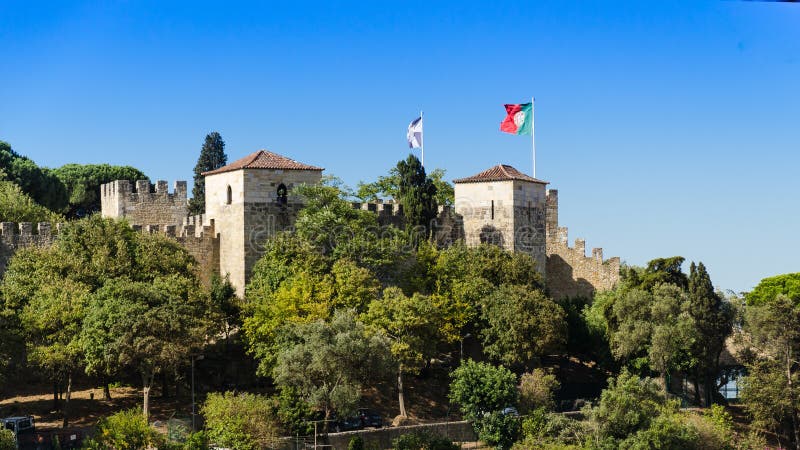 Lisbon castel view stock image. Image of portugal, lisbon - 69982403