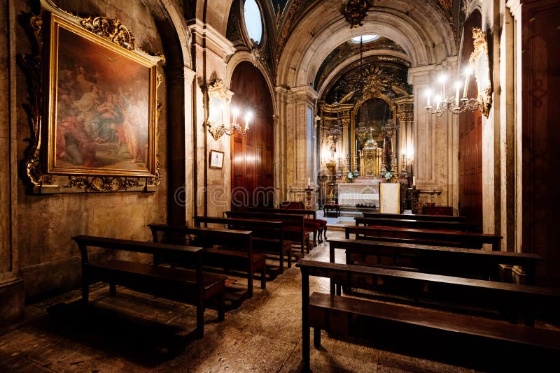 Interior Of Lisbon Cathedral Stock Photo - Image of landmark ...