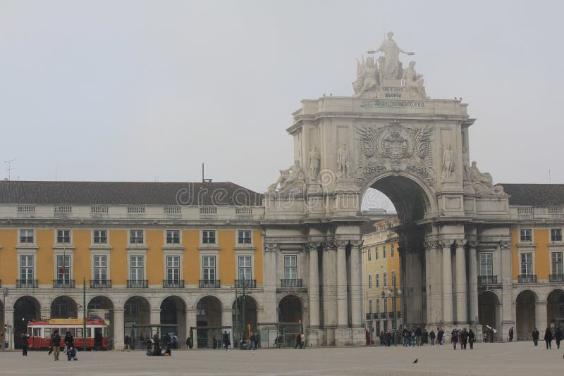 The Commerce Square in Lisbon, Portugal Editorial Photo - Image of arch ...