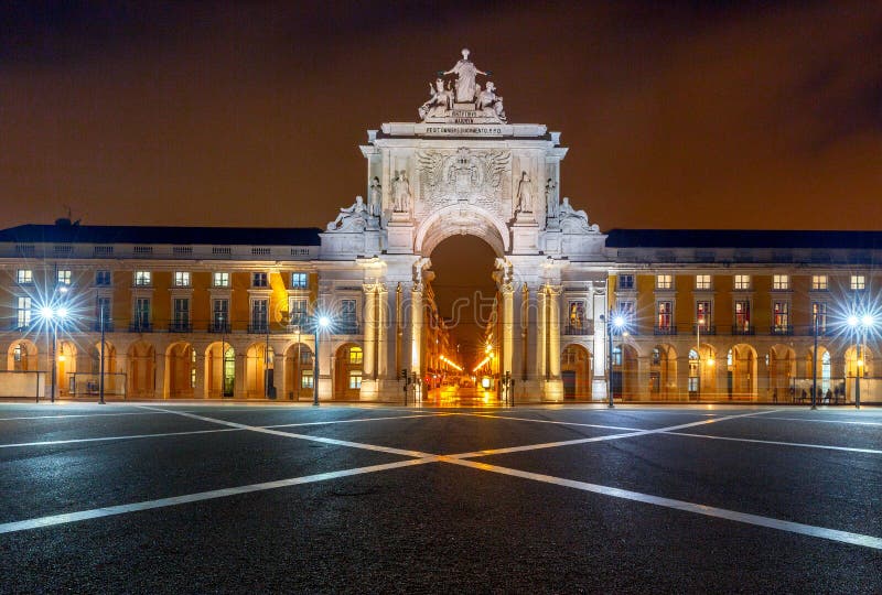 Lisbon. Commerce Square. stock photo. Image of landmark - 112609852