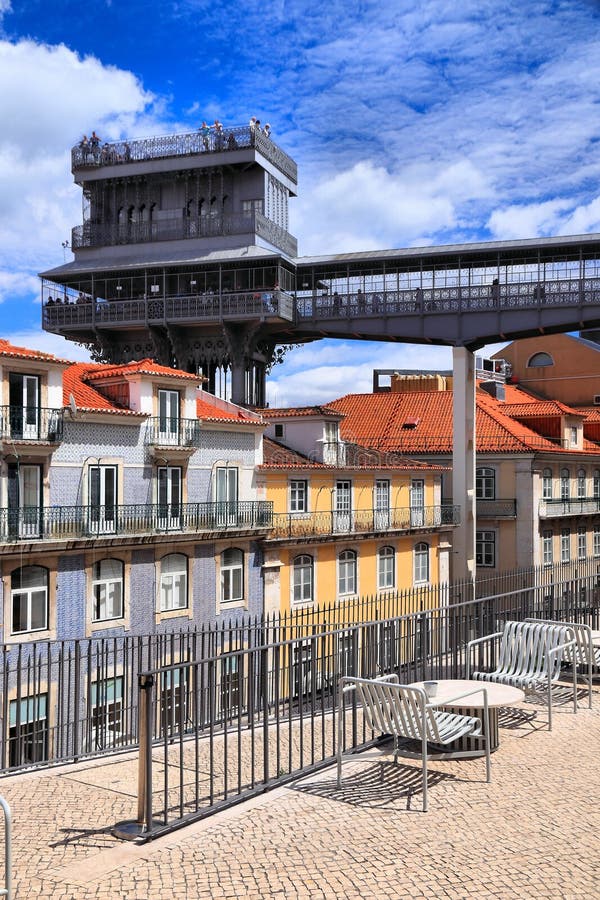 Lisbon Landmark - Santa Justa Elevator Stock Image - Image of monument ...
