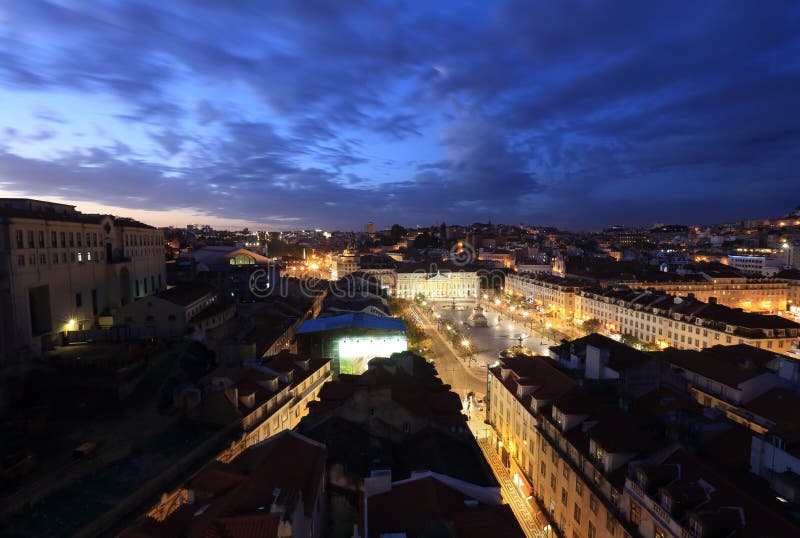 Lisbon in the night stock image. Image of life, evening - 42969917