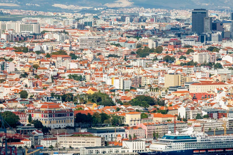 Lisbon Panoramic View editorial photography. Image of architecture ...