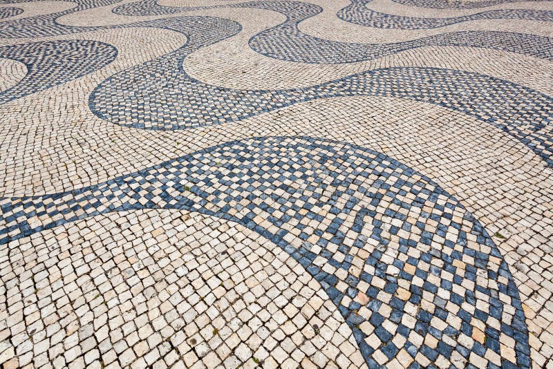 Lisbon pavement stock photo. Image of mosaic, lisboa - 208760540