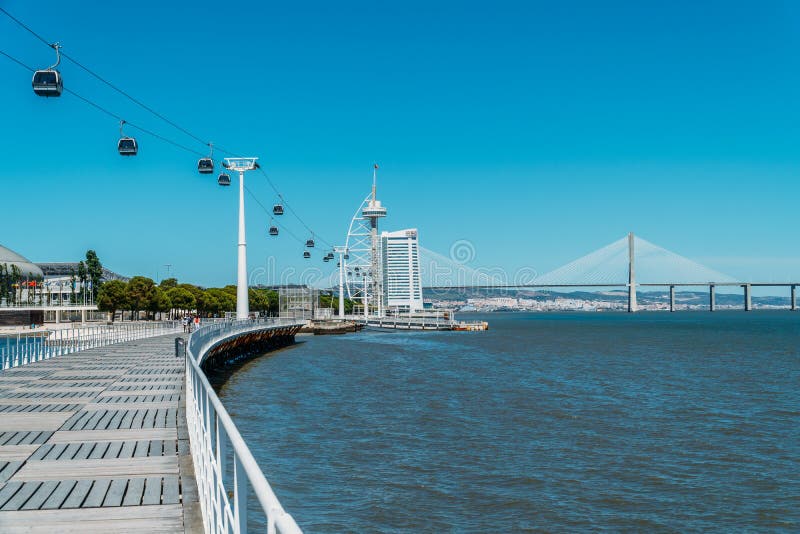 Cable Car Ride of Parque Das Nacoes Park of Nations in Lisbon Editorial ... Cable Car Ride of Parque Das Nacoes Park of Nations in Lisbon Editorial ...