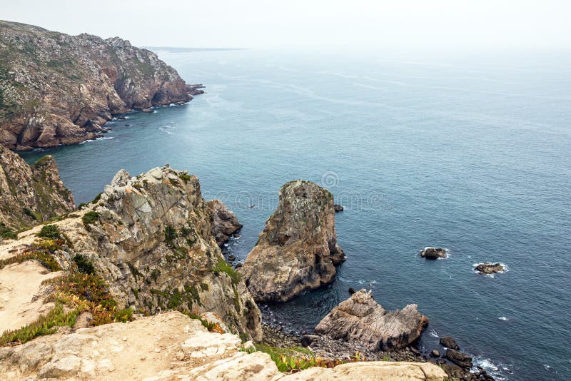 Lisbon, Portugal. Ocean Seaside, Cabo Da Roca Stock Image - Image of ...