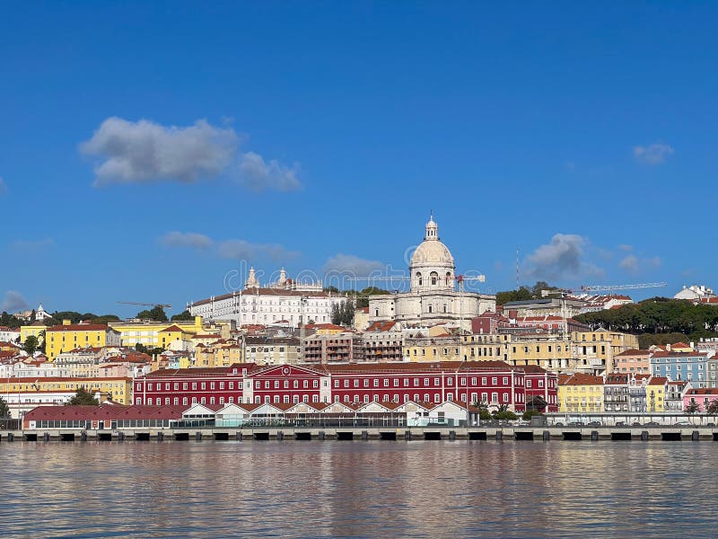 Lisbon riverfront stock photo. Image of cityscape, blue - 304124248