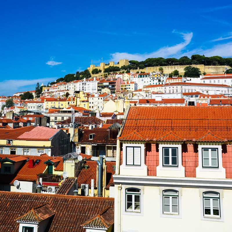 Lisbon rooftops stock photo. Image of overlook, panorama - 30601764