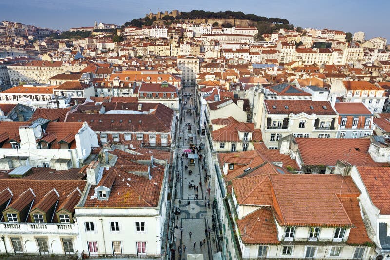Lisbon rooftops stock photo. Image of overlook, panorama - 30601764