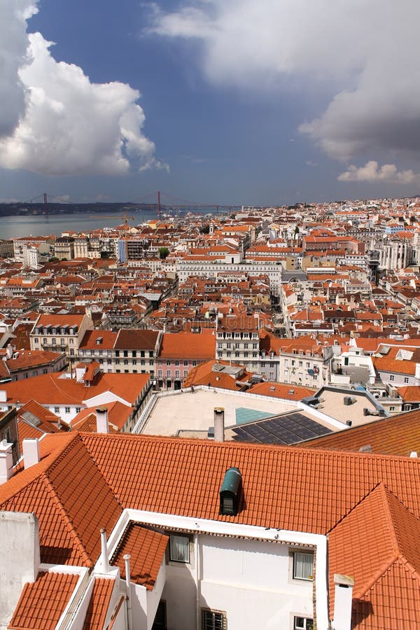 Lisbon rooftops stock photo. Image of houses, house, monument - 32325100