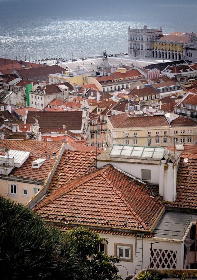 Lisbon Rooftops and Waterfront at Daytime Stock Photo - Image of ...