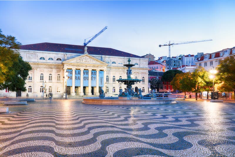 Lisbon - Rossio Square at Day, Portugal Editorial Image - Image of ...
