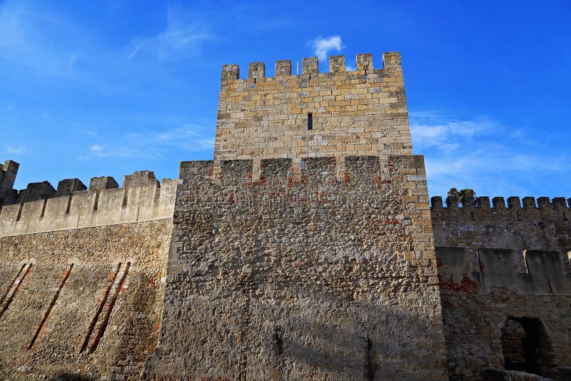 Lisbon, Saint George Castle Stock Photo - Image of history, heritage ...