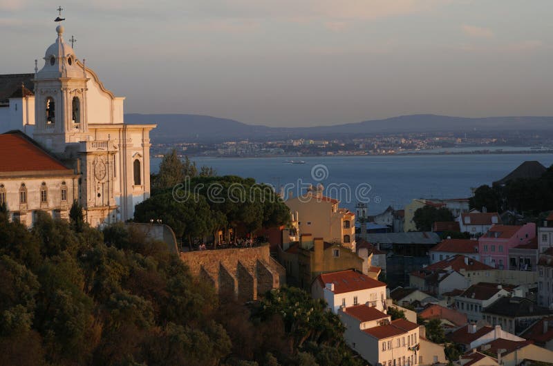 Lisbon with Tejo stock image. Image of water, tejo, hill - 12306073