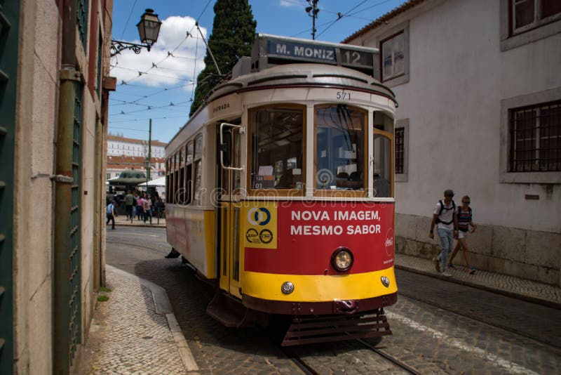 Lisbon tramway network editorial stock photo. Image of lisbon - 242568278