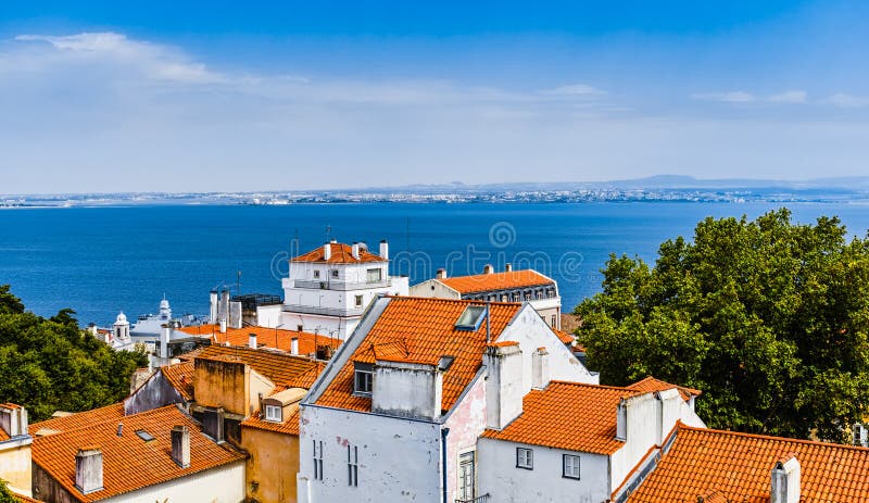 Lisbon view stock image. Image of blue, sunny, capital - 85208097