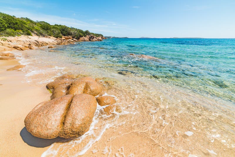 Liscia Ruja Beach in Costa Smeralda Stock Photo - Image of rocks ...