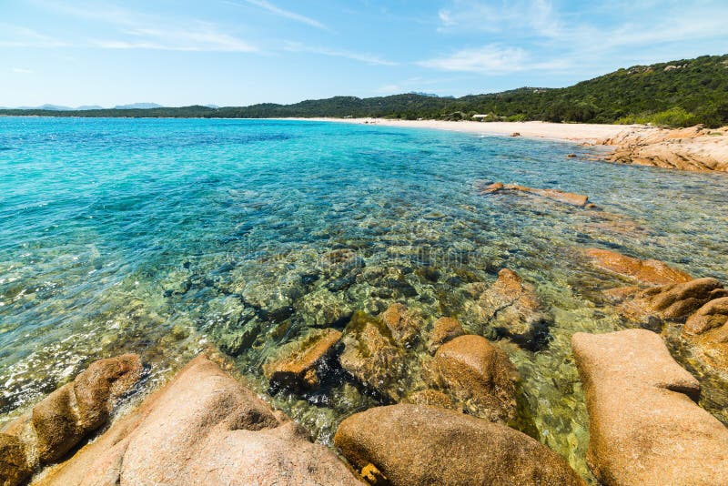 Liscia Ruja Beach in Costa Smeralda Stock Image - Image of rocks, ruja ...