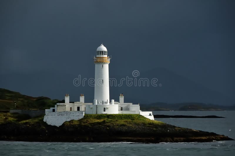 Lismore Lighthouse on Eilean Musdile Stock Photo - Image of isle, light ...