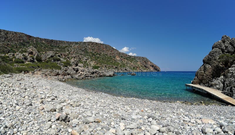 Lissos Beach in Sougia, Crete Stock Image - Image of site, pebbles ...