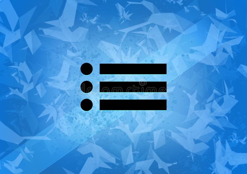 List Aesthetic Abstract Icon on Blue Background Stock Illustration ...