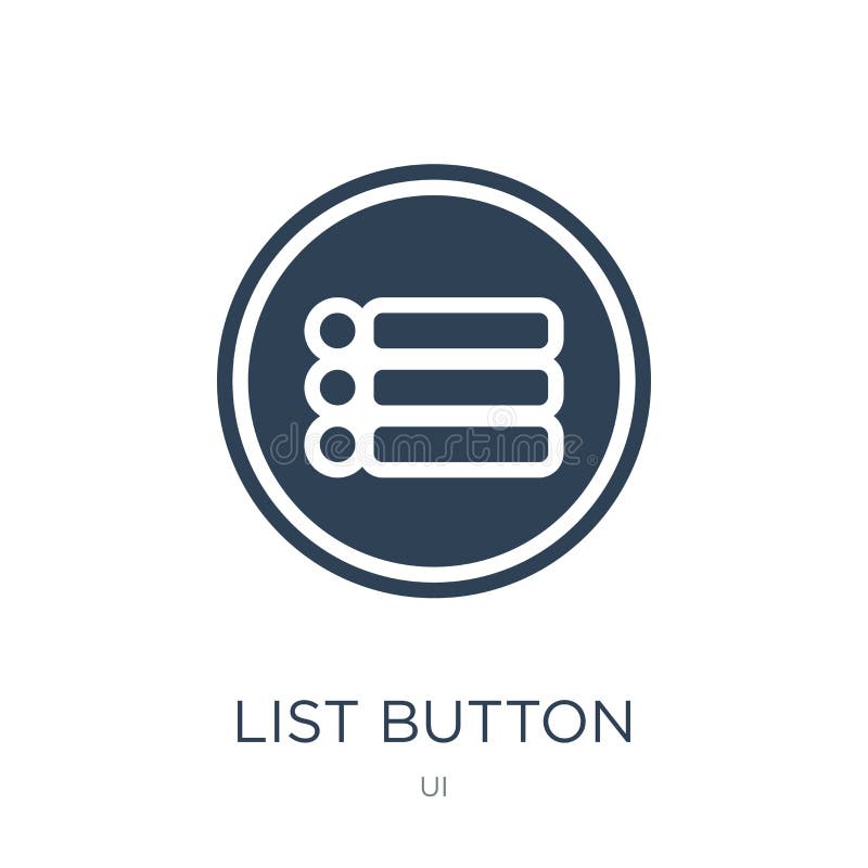 List Button Icon in Trendy Design Style. List Button Icon Isolated on ...