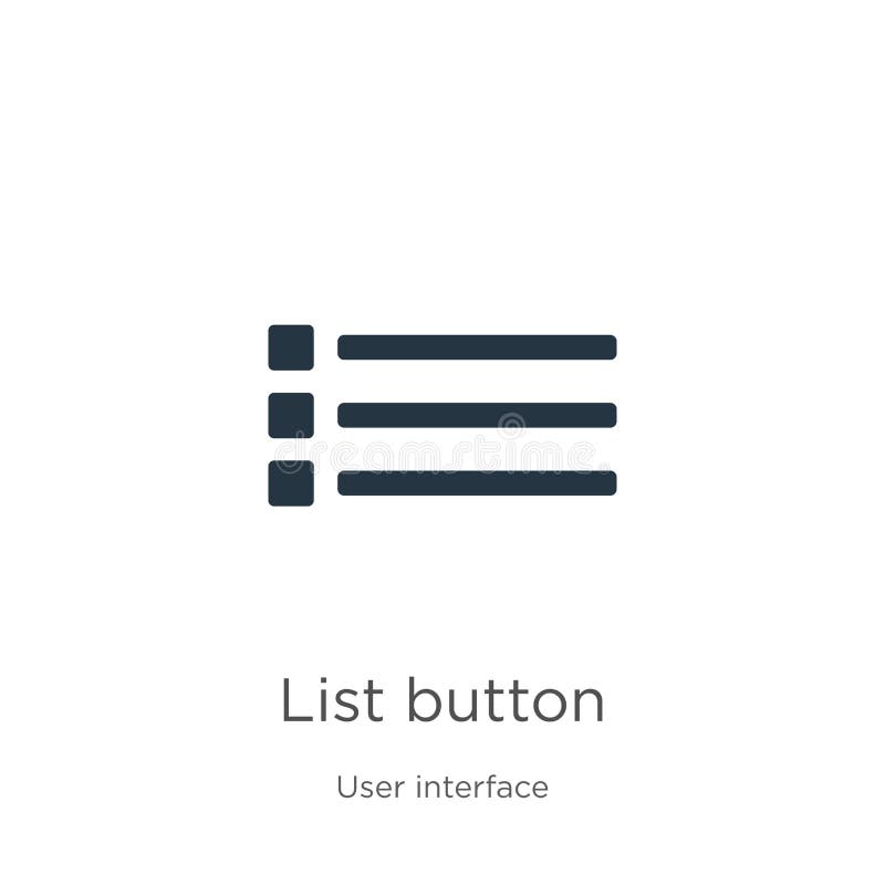List Button Icon Vector. Trendy Flat List Button Icon from User ...