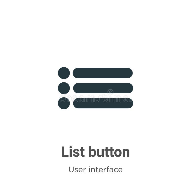 List Button Vector Icon on White Background. Flat Vector List Button ...