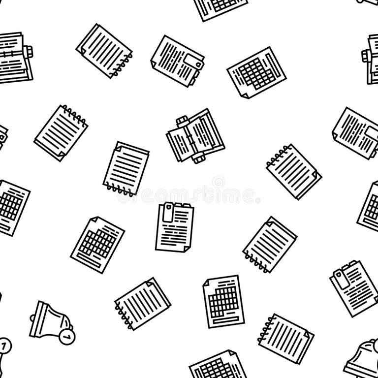 List Check Document Tick Seamless Pattern Vector Stock Illustration ...