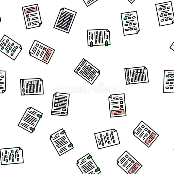 List Check Document Tick Seamless Pattern Vector Stock Vector ...