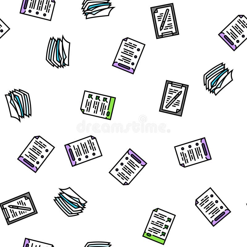 List Check Document Tick Seamless Pattern Vector Stock Illustration ...