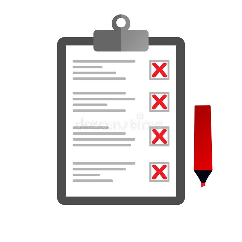 List check not approved stock illustration. Illustration of hand ...