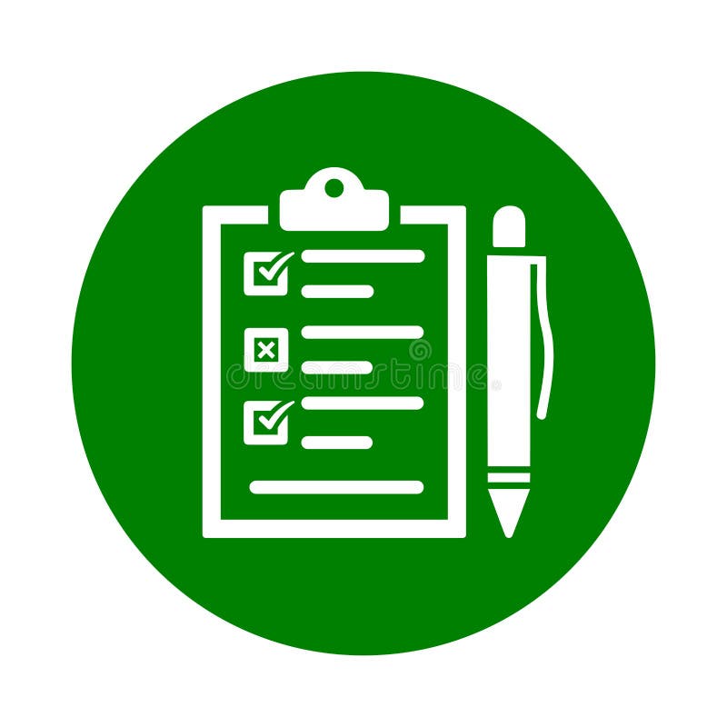 List, Checklist, Question Paper, Survey, Questionnaire Icon. Green ...