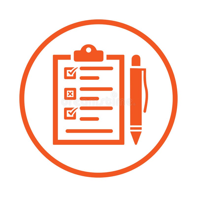 List, Checklist, Question Paper, Survey, Questionnaire Icon. Orange ...