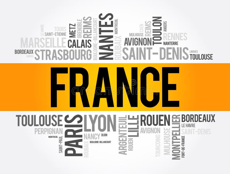 List of Cities in France. Paris Word Cloud Concept Stock Illustration ...