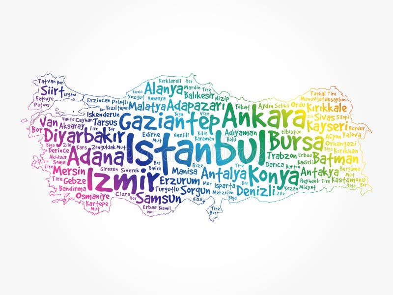 Word Turkey Map Background Stock Illustrations – 108 Word Turkey Map ...