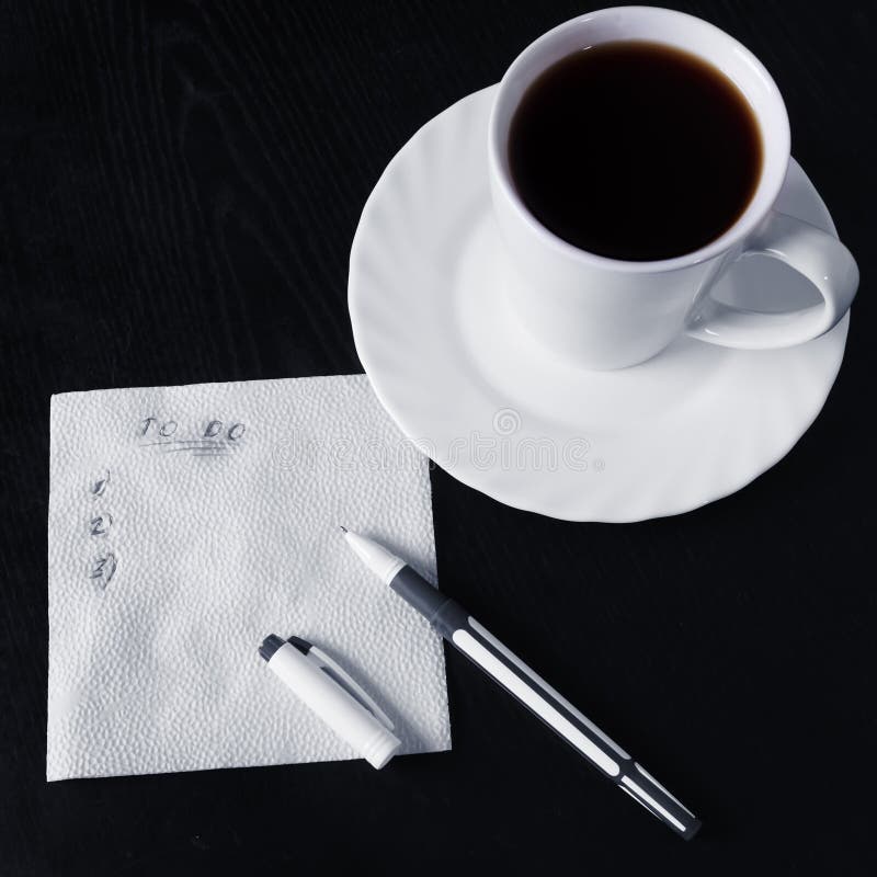 List and coffee stock photo. Image of plan, office, white - 32797688