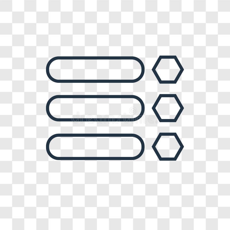 List Concept Vector Linear Icon Isolated on Transparent Background ...
