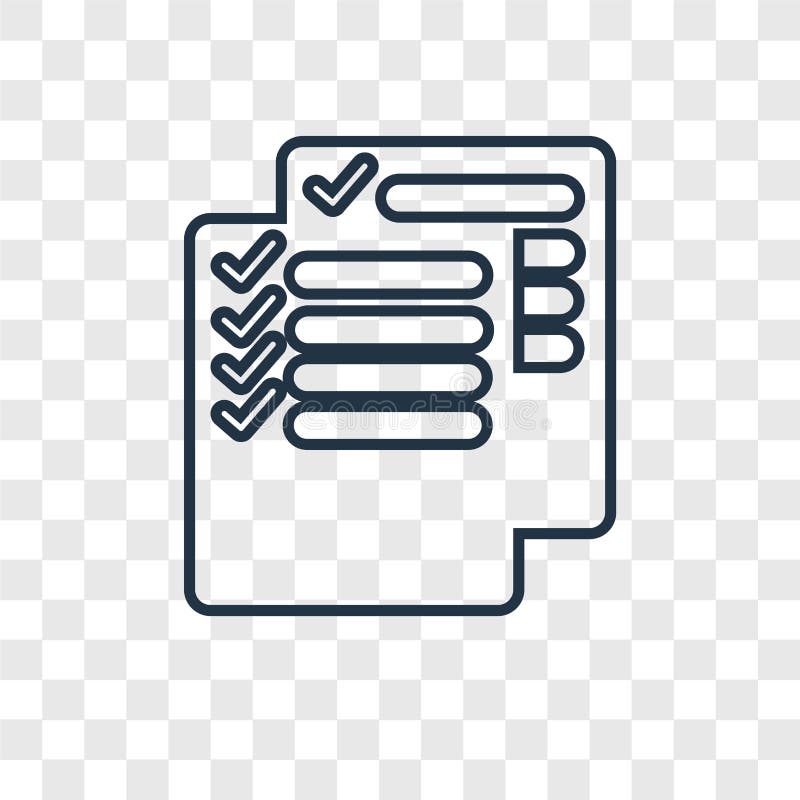 List Concept Vector Linear Icon Isolated on Transparent Background ...