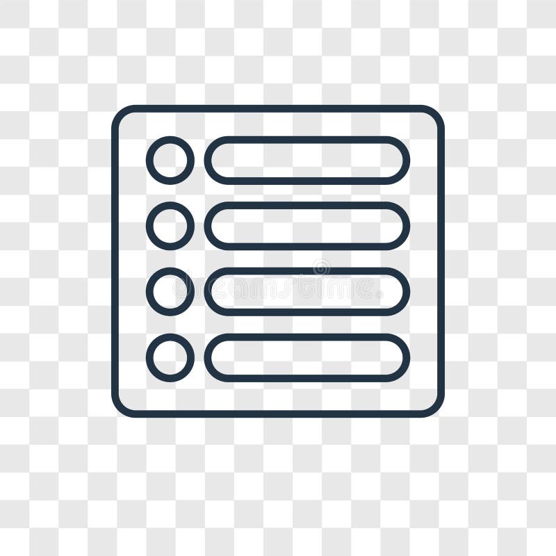List Concept Vector Linear Icon Isolated on Transparent Background ...