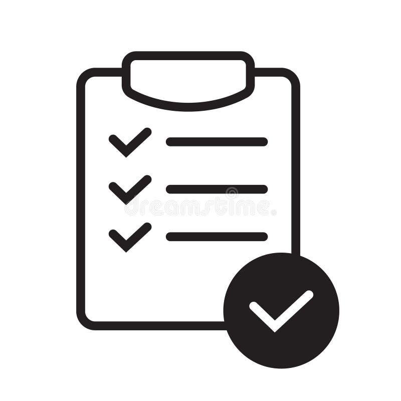 List Confirmation Icon in Line Style. Confirm List, Check List, Approve ...