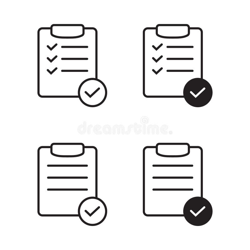 List Confirmation Icon in Line Style. Confirm List, Check List, Approve ...
