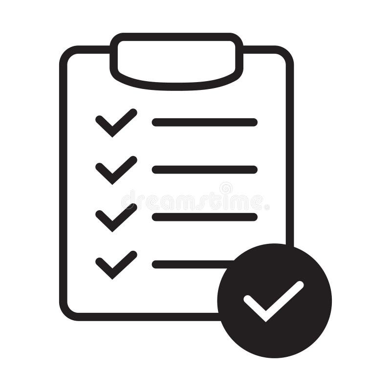 List Confirmation Icon in Line Style. Confirm List, Check List, Approve ...