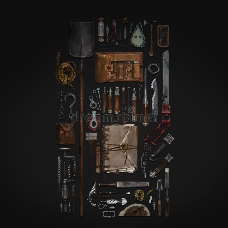 List of Different Tools in the Warehouse Stock Illustration ...