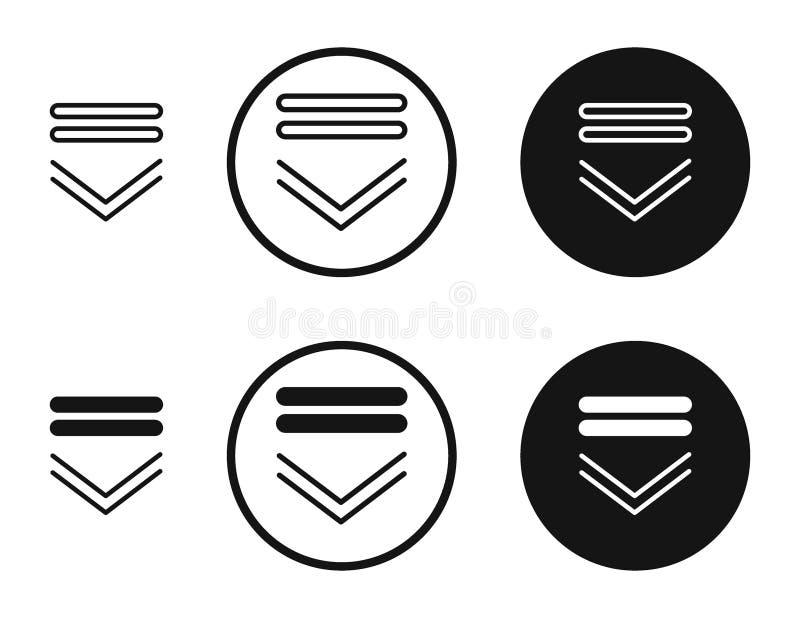 List Dropdown Vector Icon Set in Black and White Outlines Stock Vector ...